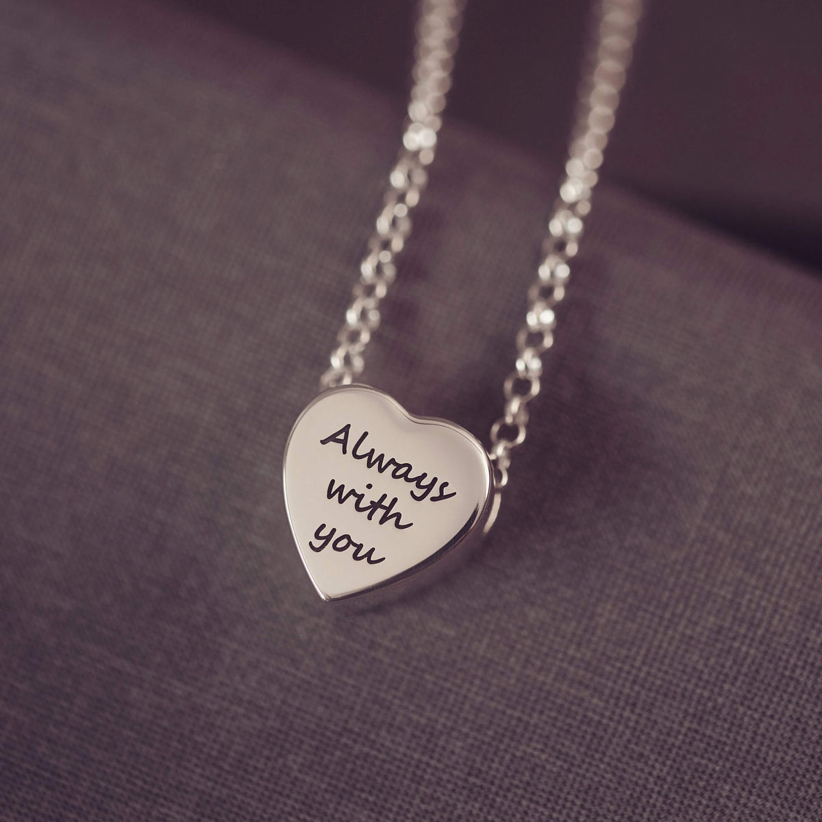 Engravable Cremation Ashes Floating Heart Urn Locket – Hand on Heart ...