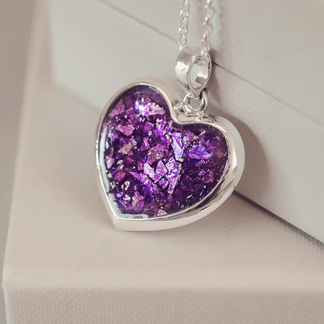Memorial Heart Ashes Necklace | Cremation Ash Jewellery