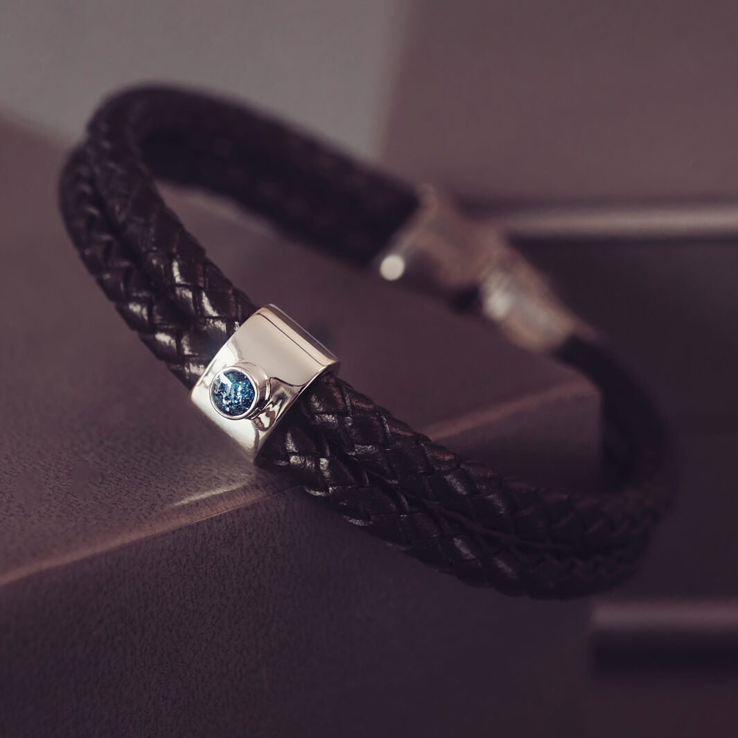 Cremation Ashes Leather Bracelet