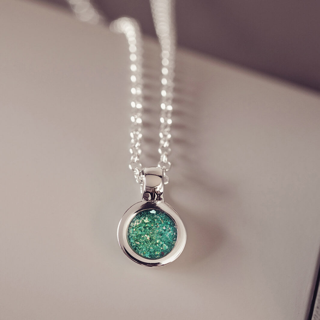 Cremation Ashes Small Round Necklace
