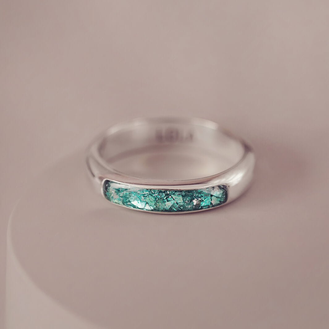 Womens Cremation Ashes Ring Band
