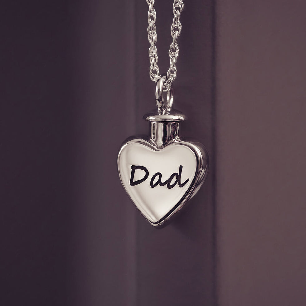 Dad Ashes Locket | Cremation Ash Jewellery – Hand on Heart Jewellery