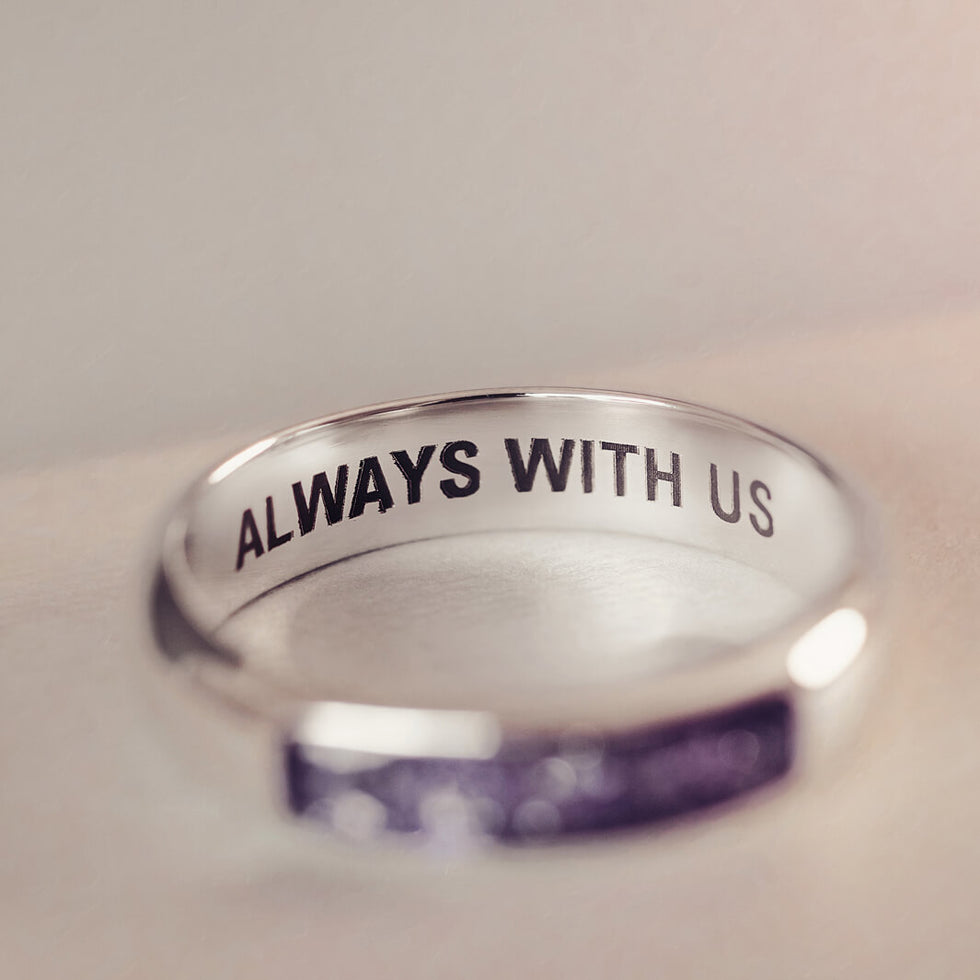 Mens Cremation Ashes Ring Band – Hand on Heart Jewellery