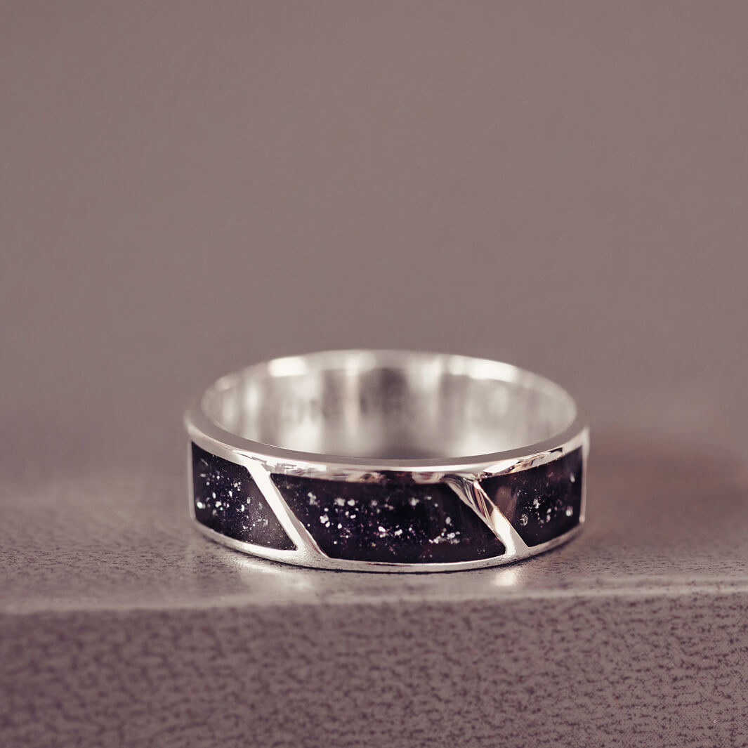 Memorial Ashes Mens Ring | Cremation Ashes Jewellery – Hand on Heart ...