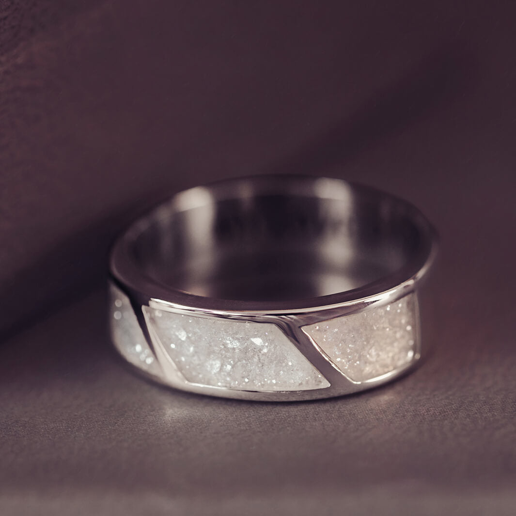 Memorial Ashes Mens Ring | Cremation Ashes Jewellery – Hand on Heart ...