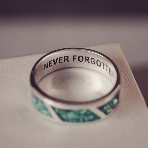 Memorial Ashes Mens Ring | Cremation Ashes Jewellery – Hand on Heart ...