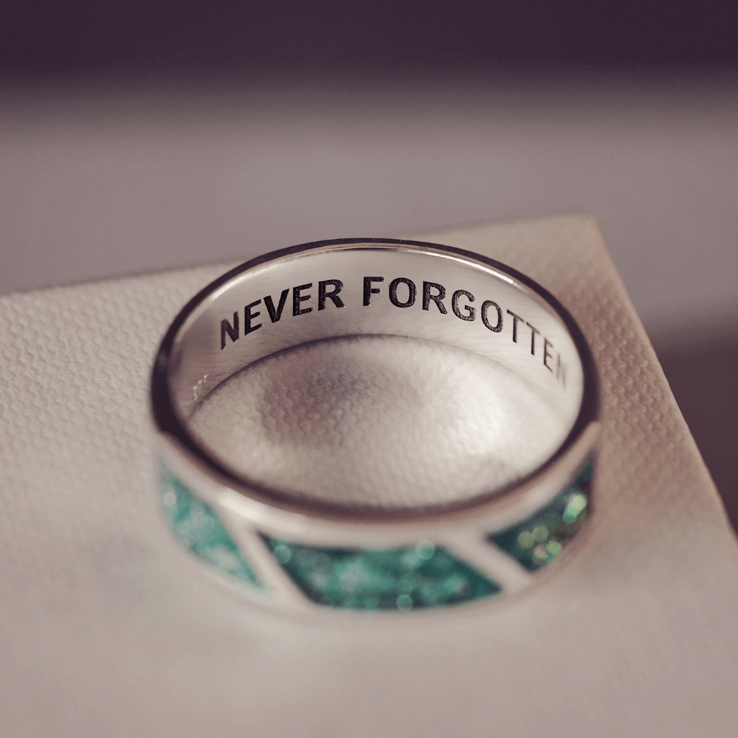 Memorial Ashes Mens Ring | Cremation Ashes Jewellery