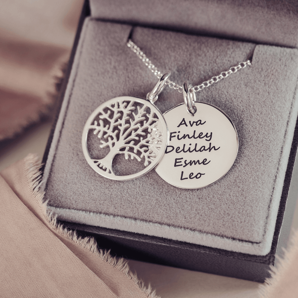 Personalised Family Tree Necklace – Hand on Heart Jewellery