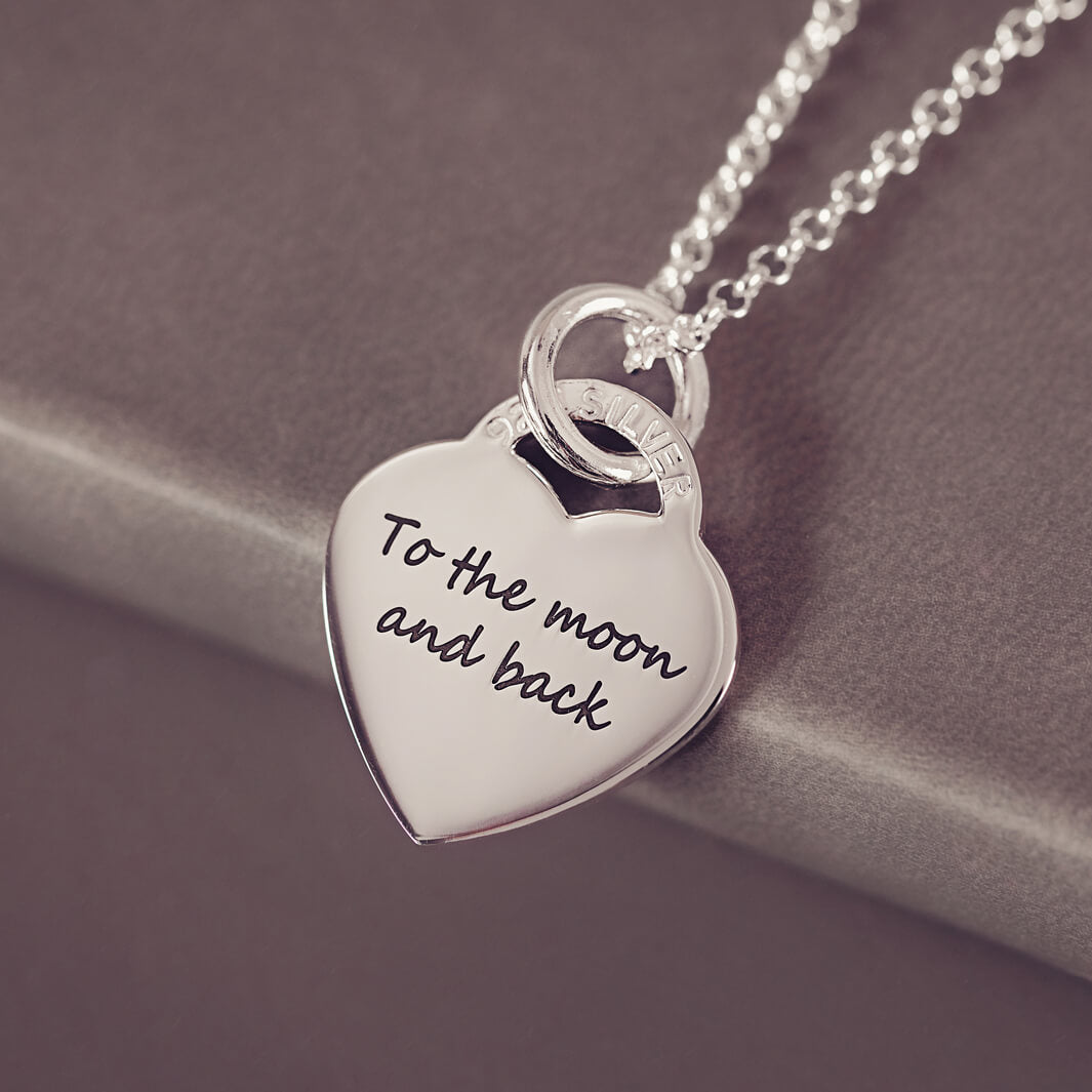 Pawprint Lock Heart Necklace, One Print and Name – Hand on Heart Jewellery