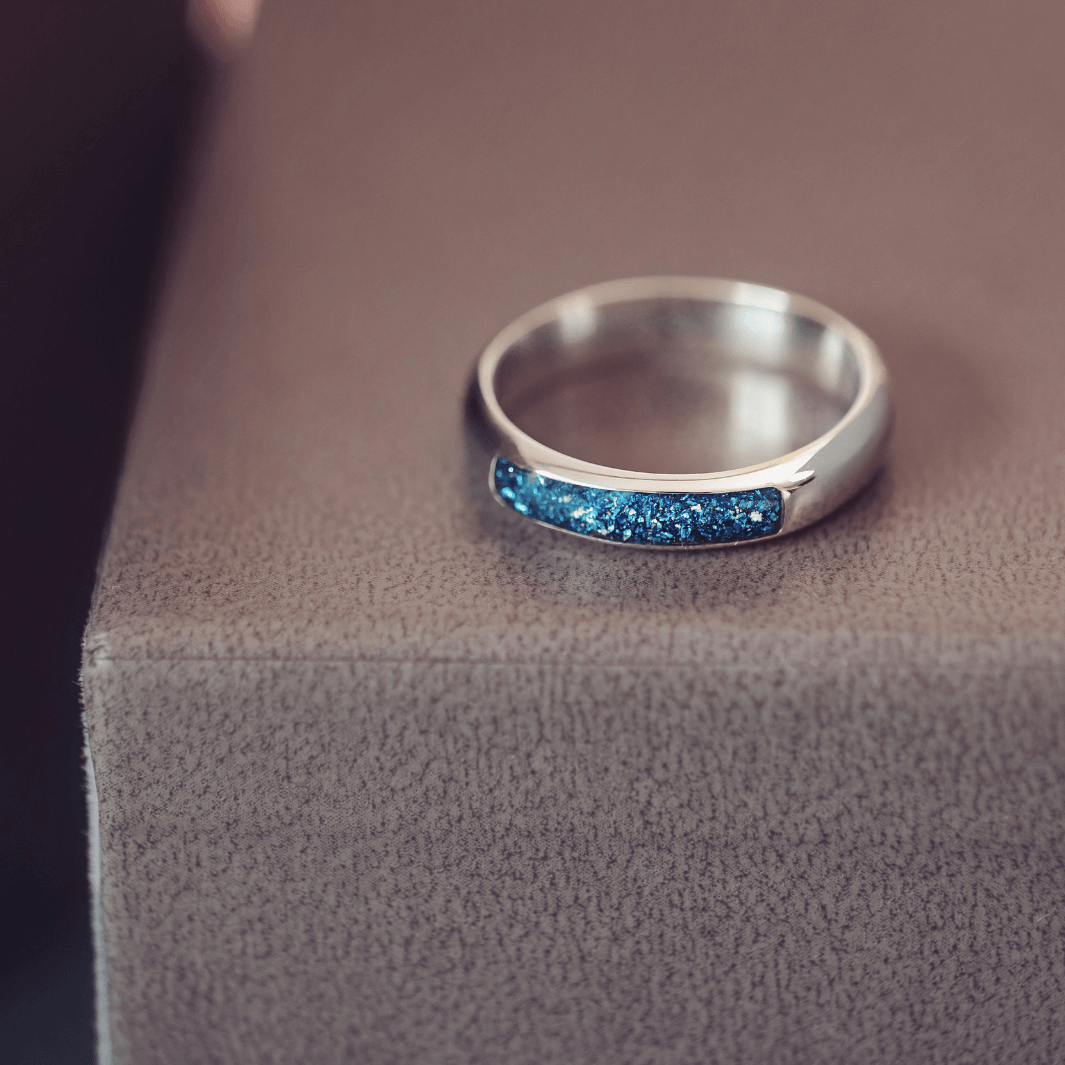 Womens Cremation Ashes Ring Band