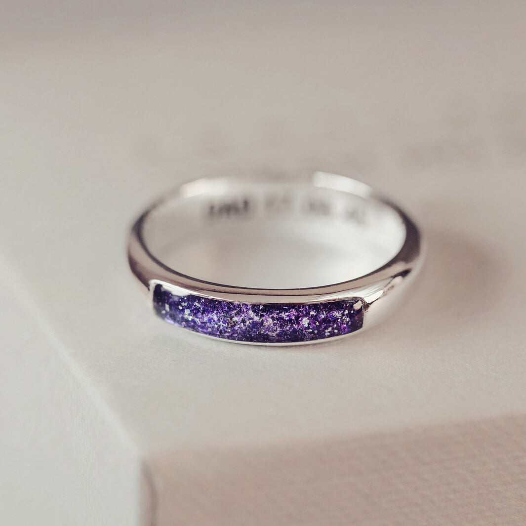 Womens Cremation Ashes Ring Band