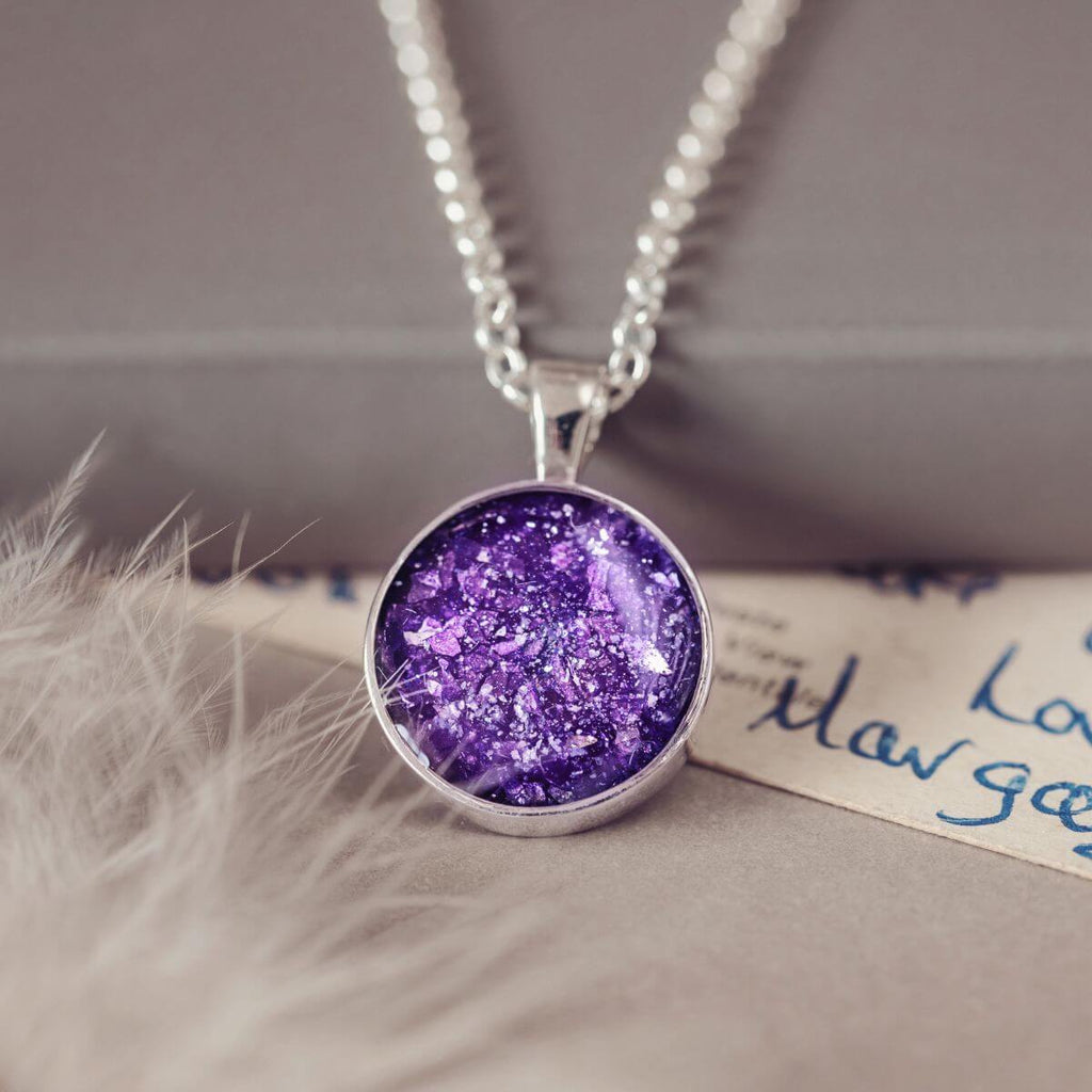 Cremation Ashes Round Pendant Necklace